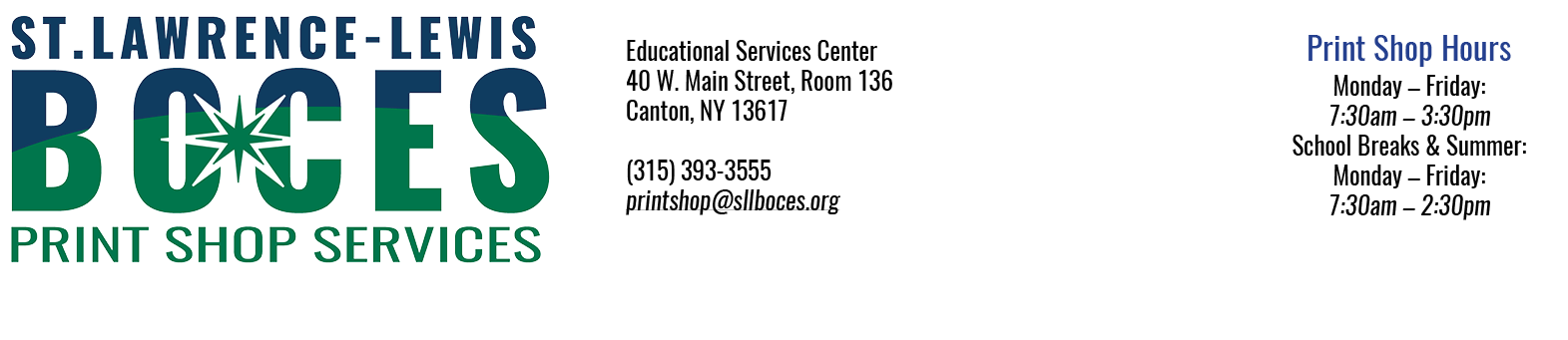 Print Services - St. Lawrence-Lewis BOCES Start Page
